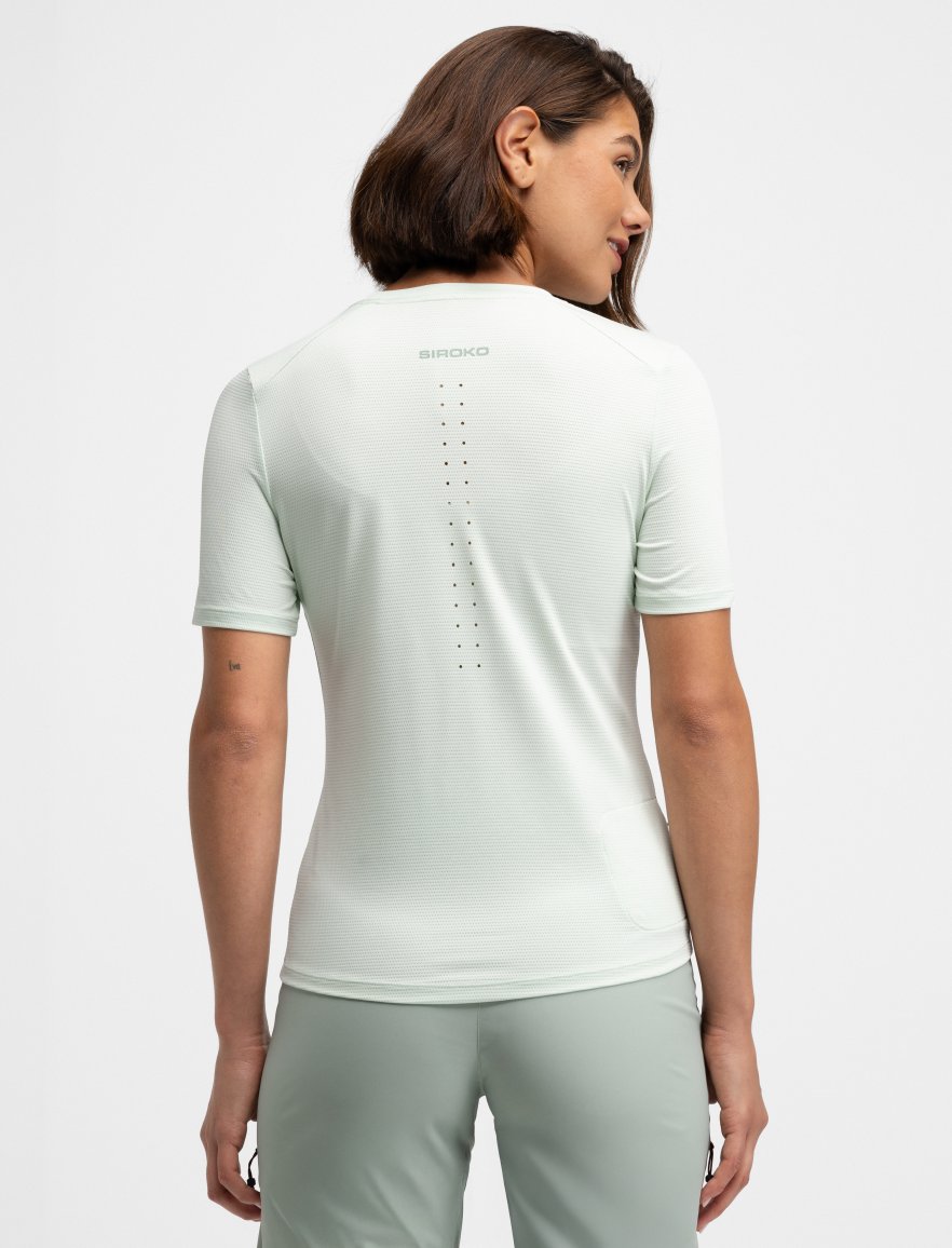 T-shirt de caminhada técnica para mulher Clarity Mint | SIROKO